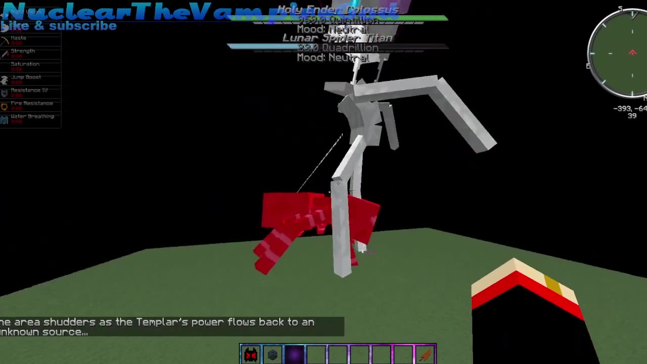 Minecraft Mob battle holy ender colossus vs lunar spider titan