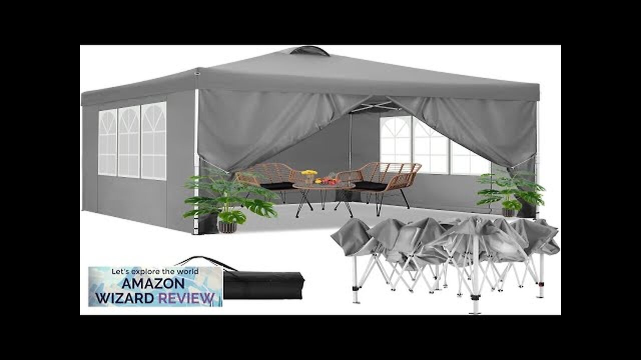 TOOLUCK Canopy Tent 10x10 Pop Up Outdoor Canopies with 4 Sidewalls ...