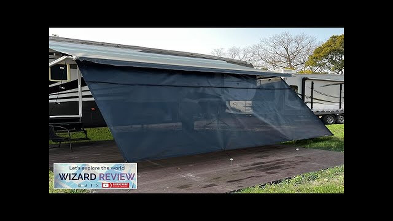 RV Awning Shade Screen with Zipper 8'x15'3''Black Mesh RV Awning Sun ...