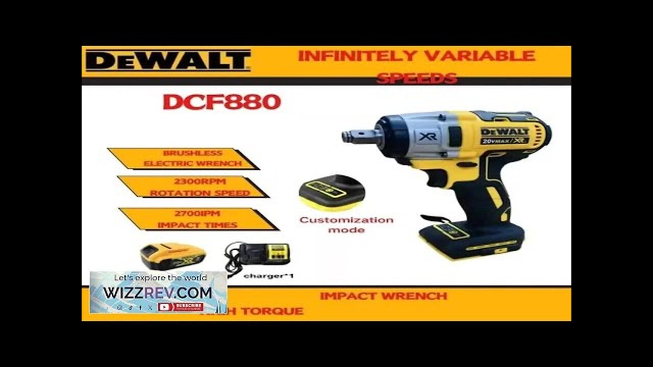 Dewalt DCF880 cordless drill impact wrench 20V ， rechargeable electric ...