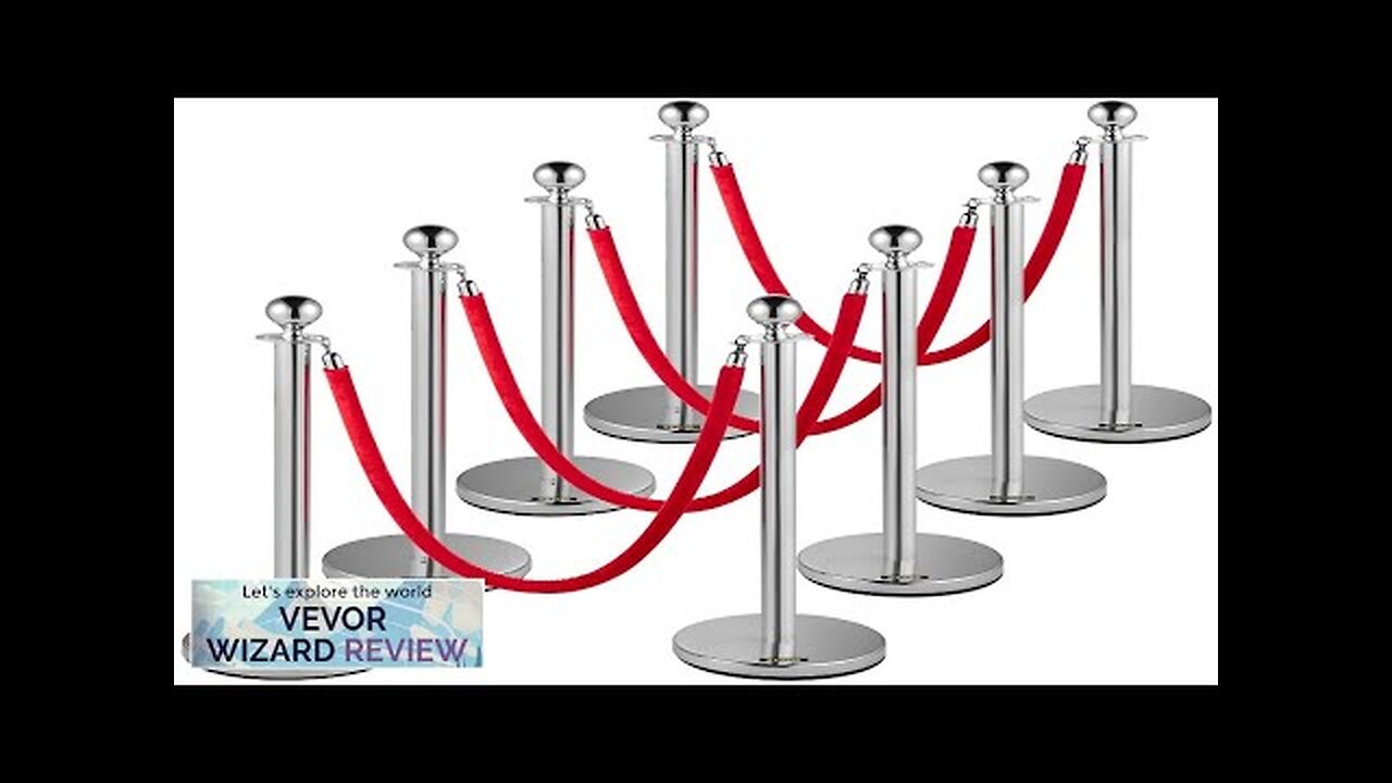 VEVOR Crowd Control Stanchion Set of 8 Pieces Stanchion Set Stanchion ...
