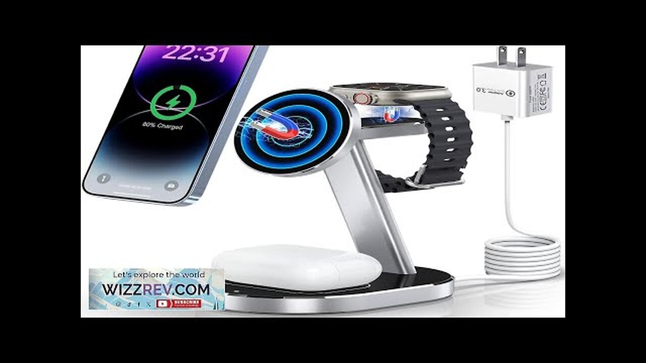Aluminum Alloy 3 in 1 Magnetic Wireless Charging Station15W Fast ...