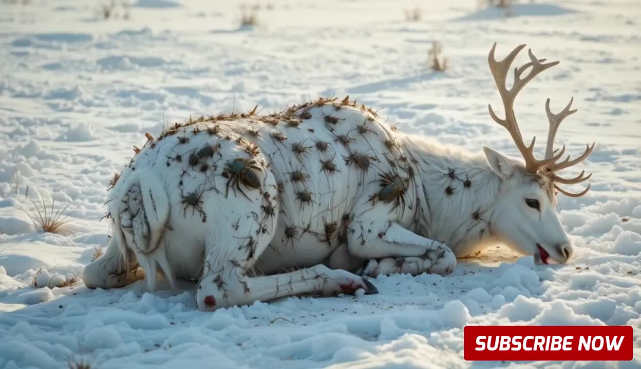 A reindeer was injured by barnacles and parasites, A rescue team ...
