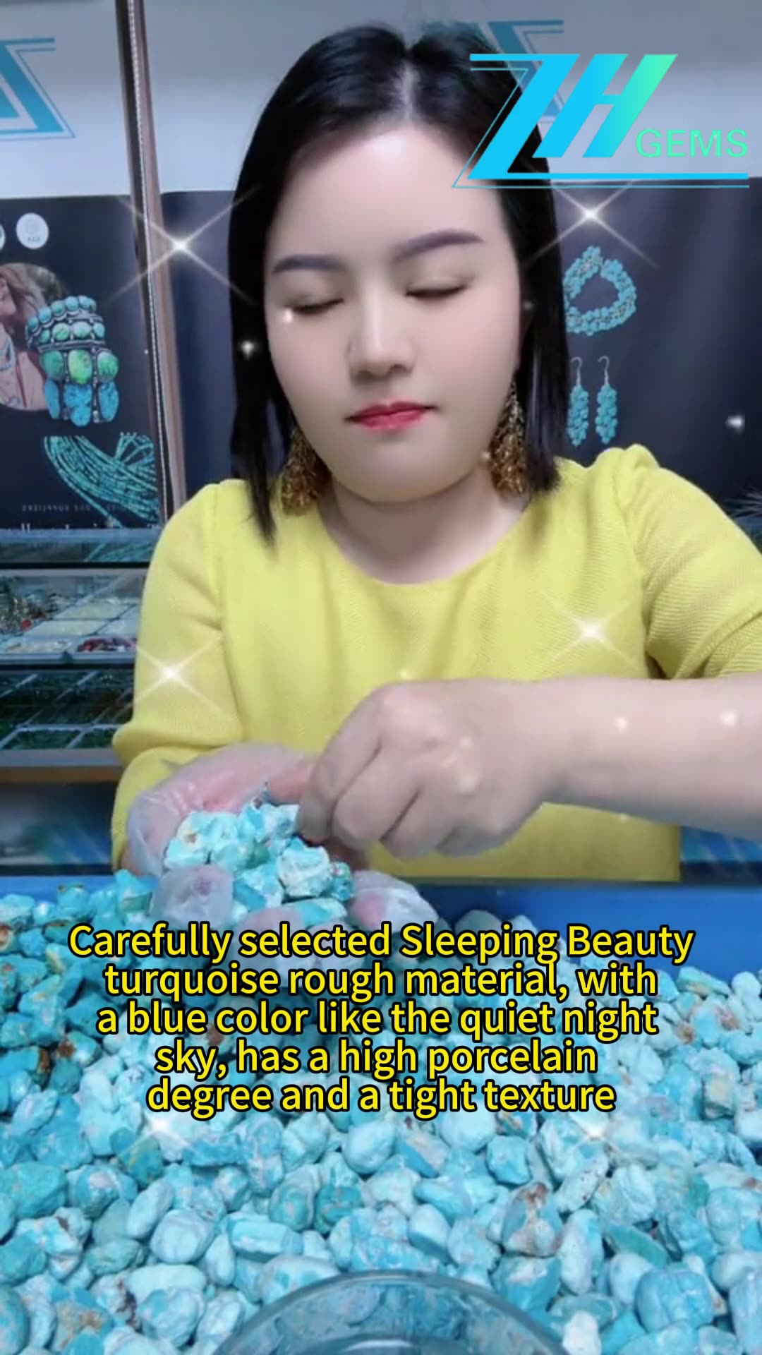 250312-7 Carefully selected Sleeping Beauty turquoise rough material