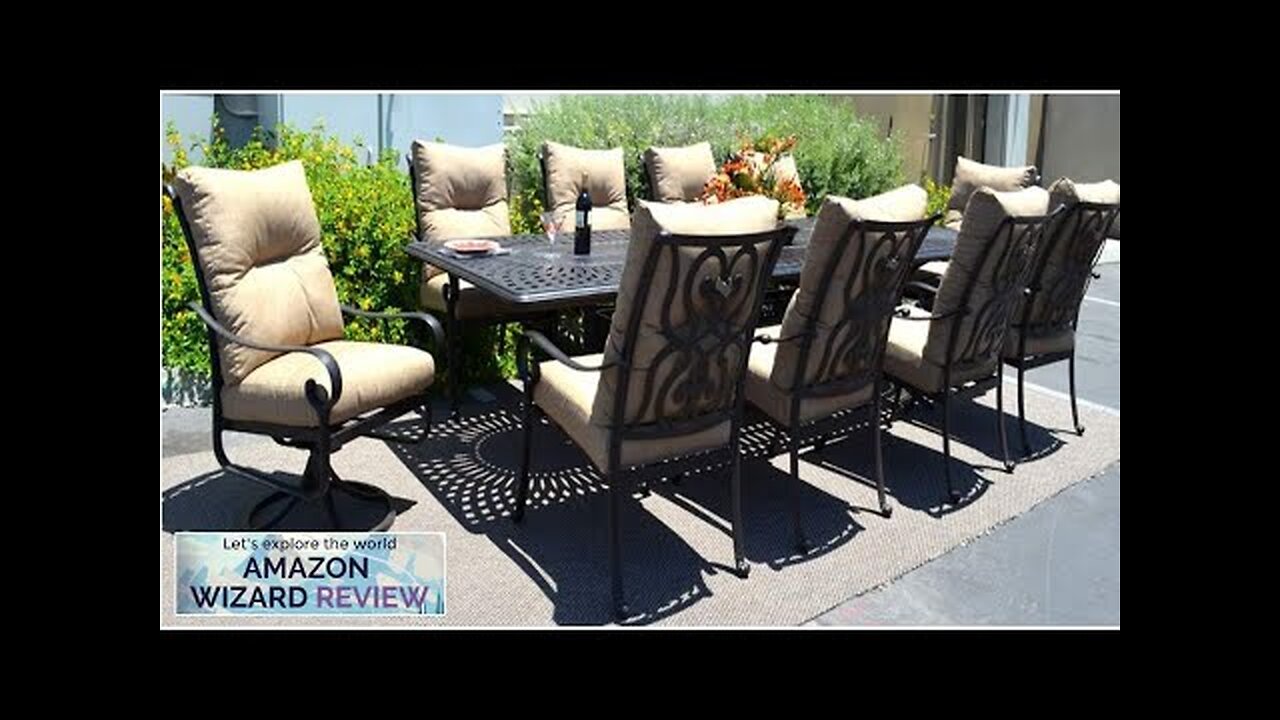 11 Pc Dining Set Cast Aluminum Patio Furniture Outdoor Santa Anita ...