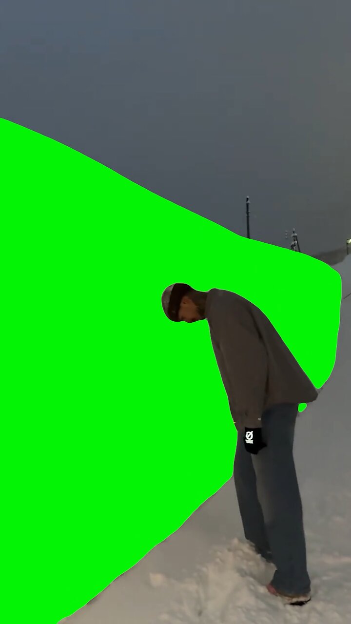 Head In Snow | Green Screen
