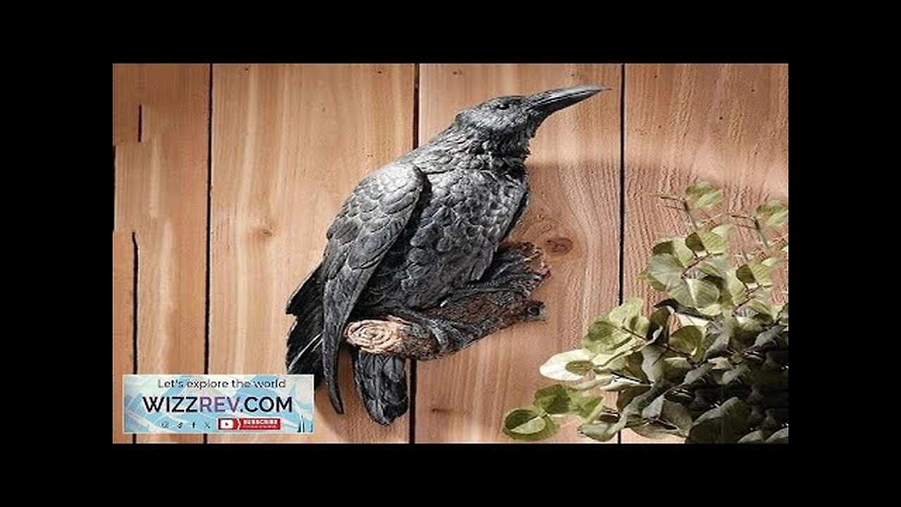Fake Raven Resin Statue Bird Crow Sculpture Outdoor Crows Halloween ...