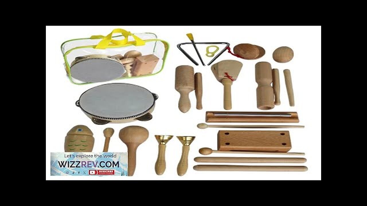 Log Percussion Instrument Set Toy Wooden Sand Hammer Drum Double Sound ...