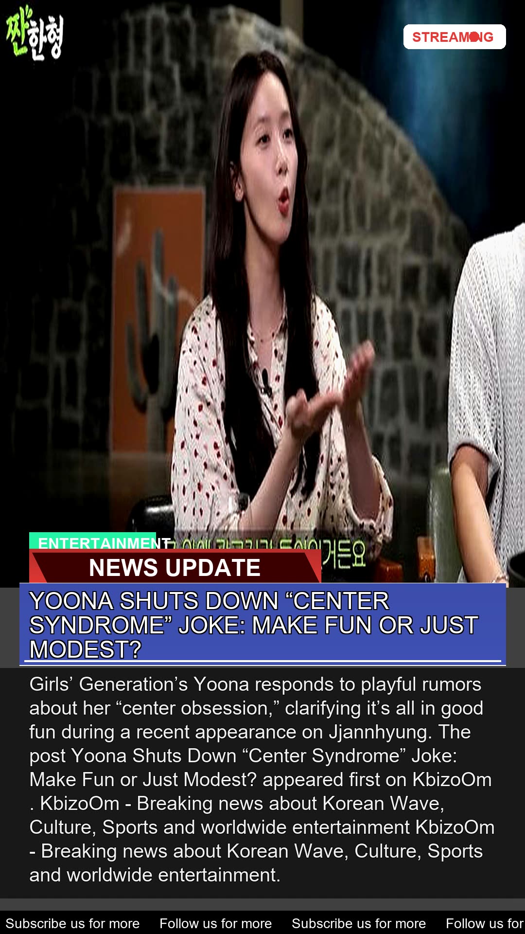 Yoona Shuts Down Center Syndrome Joke Make Fun