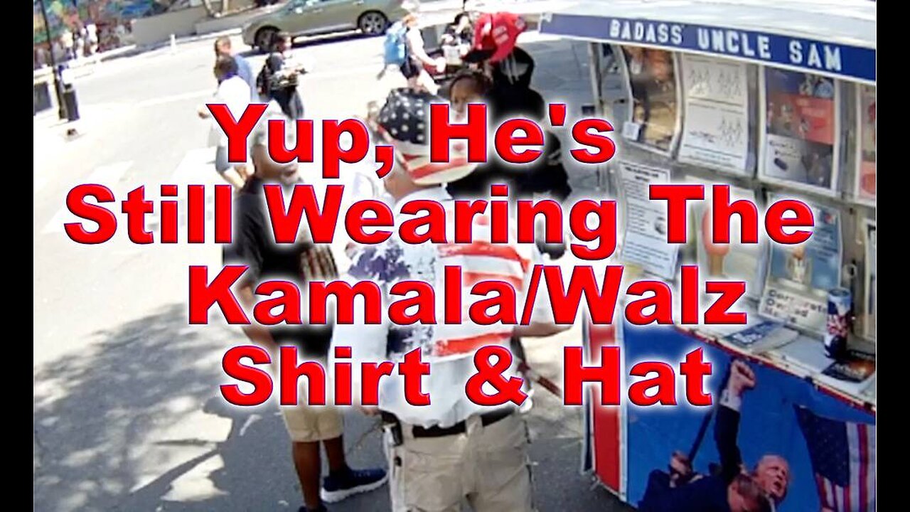 Yup, He's Still Wearing The Kamala Shirt & Hat