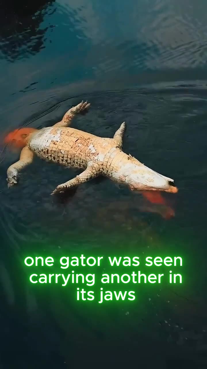 Drone Captures Shocking Moment Alligator Carries Another Alligator!