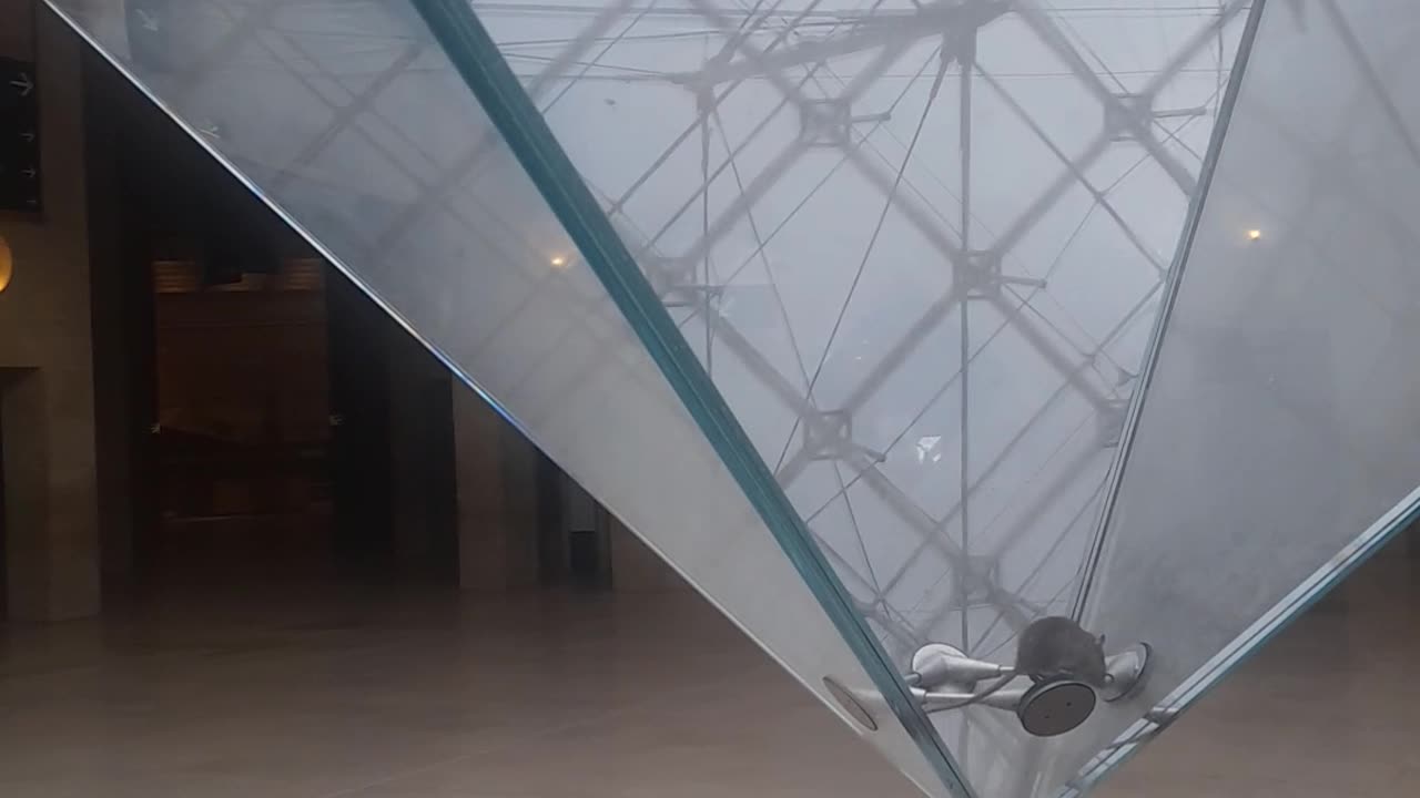 A Rat Inside the Louvre Pyramid in Paris
