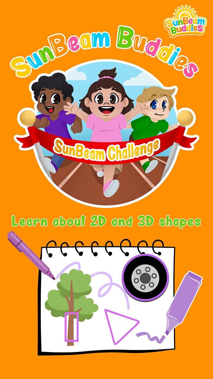 2D and 3D shapes episode SUNBEAM CHALLENGE!