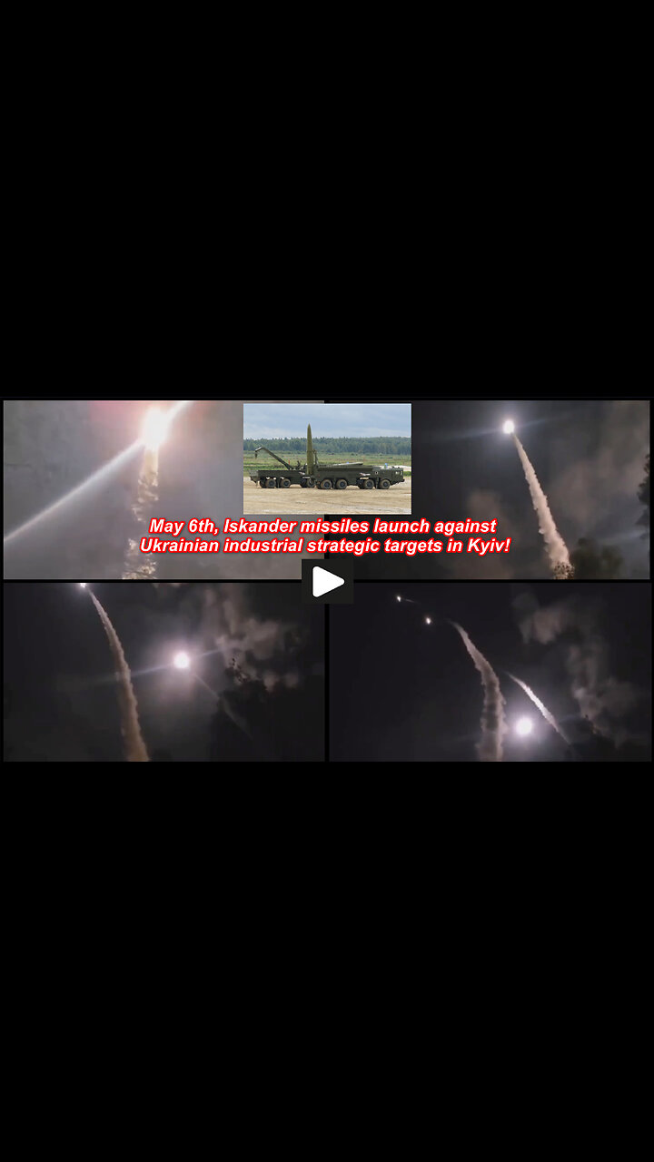 Launch of several missiles of the Russian Iskander system