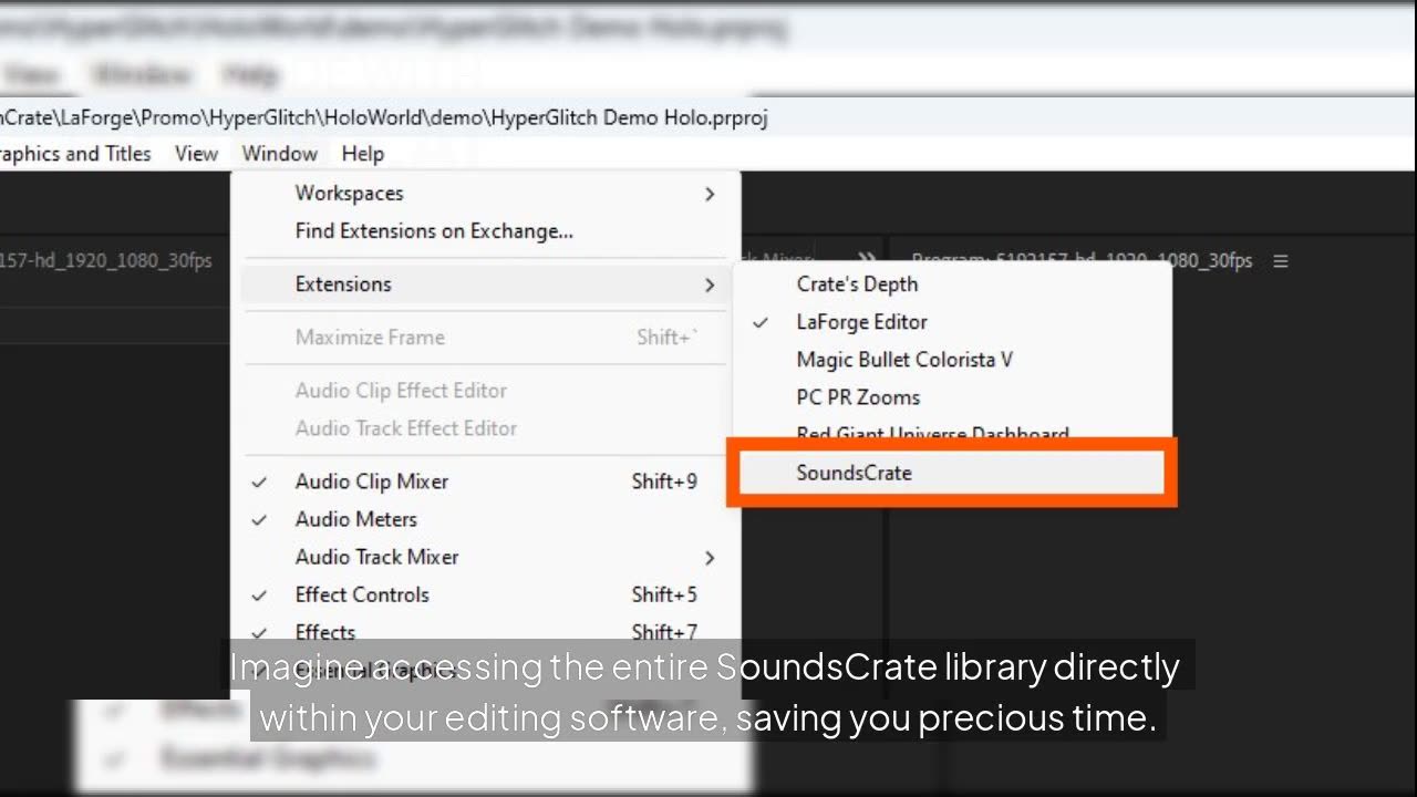 Game-Changer for Sound Design: SoundsCrate Extension in Premiere Pro!