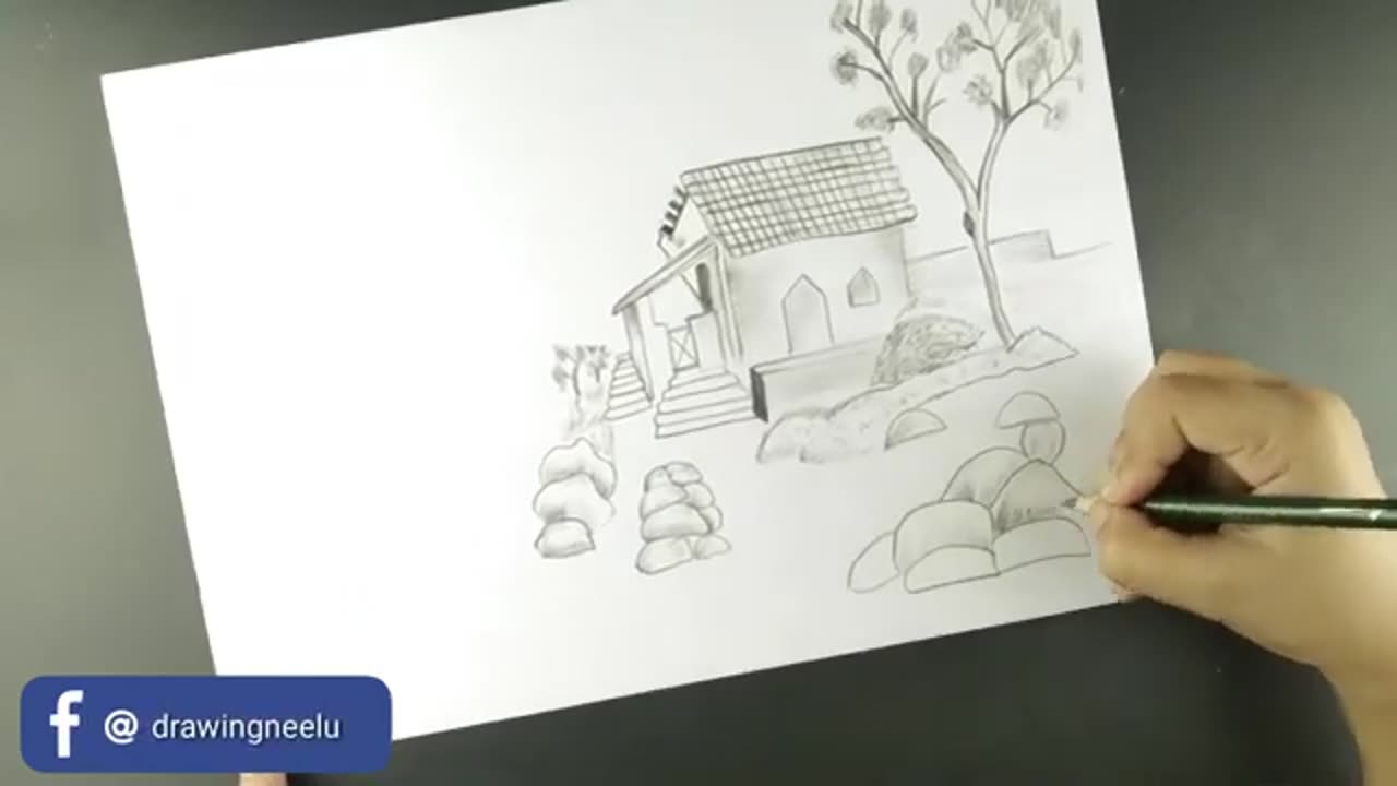 How to drow nature sketch | drawing of nature | nature drawing with ...