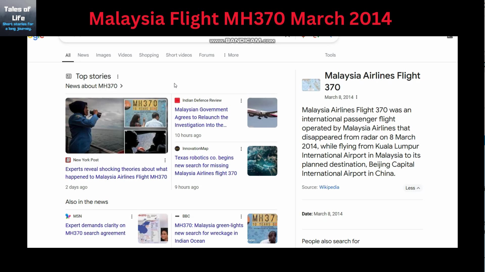 Malaysia Flight MH370 Missing 11 Years