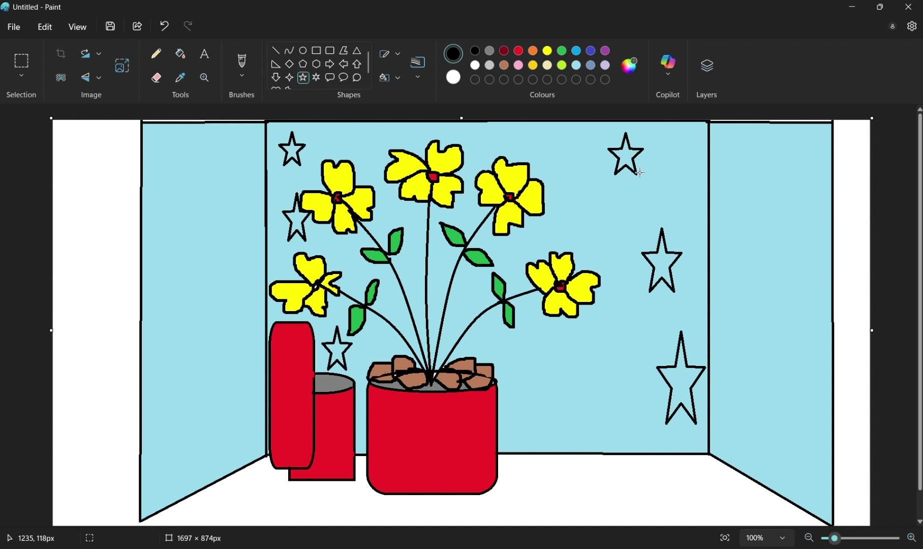 Painting Flowers on Screen: Easy Art with Microsoft Paint