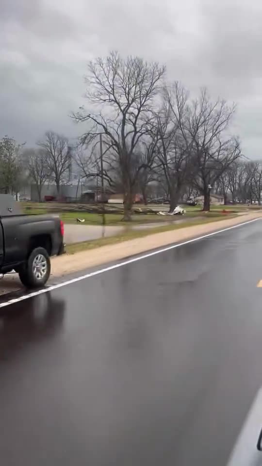 Tornado damage between Mayersville & Grace in Issaquena County, Mississippi