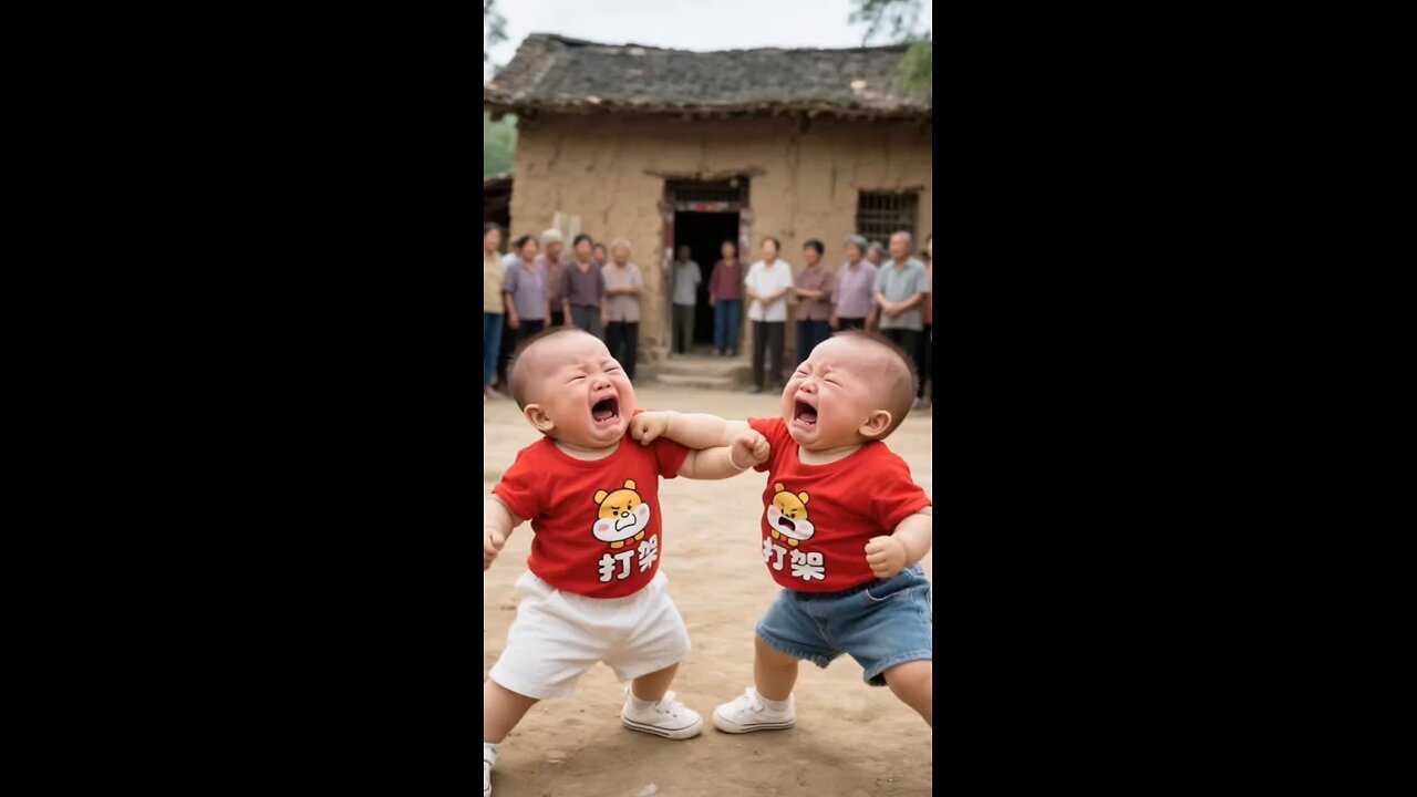 two ai cute Baby fight video