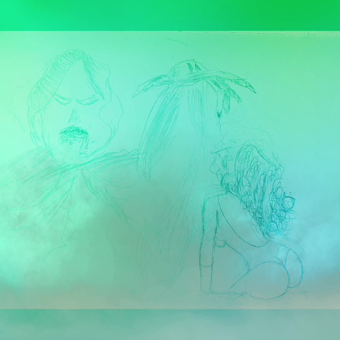 Animation made from pencil drawings ' Woman and Monster Hand