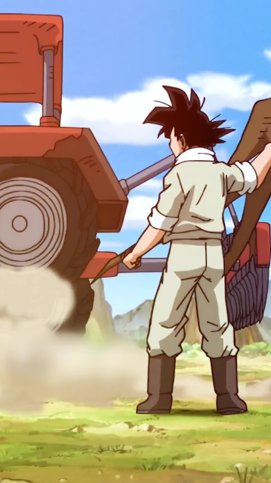 "Goku’s Epic Tree Toss: Watch the Saiyan Power Unleashed!"