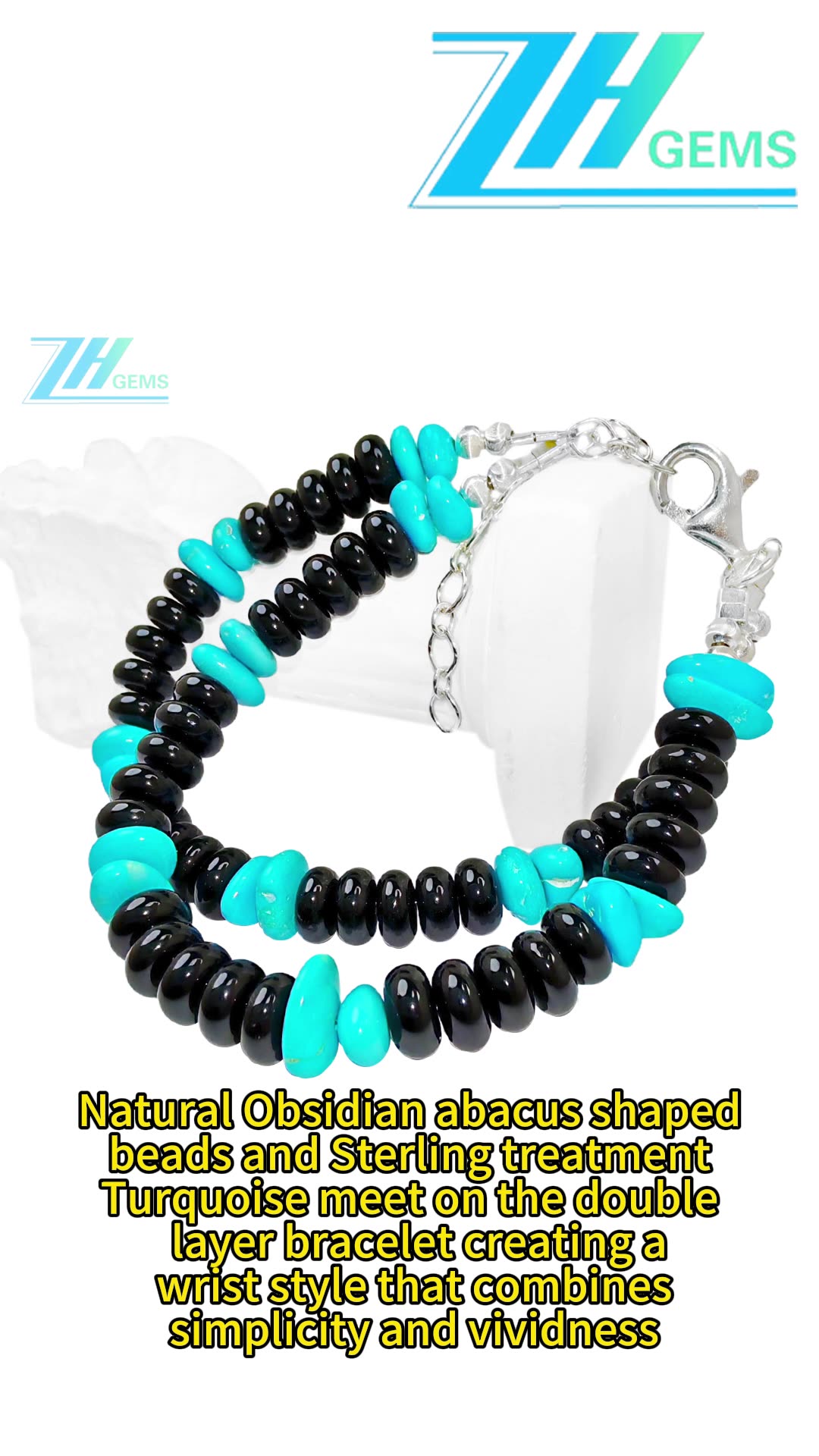 GN-20250314-02 Natural Obsidian abacus shaped beads