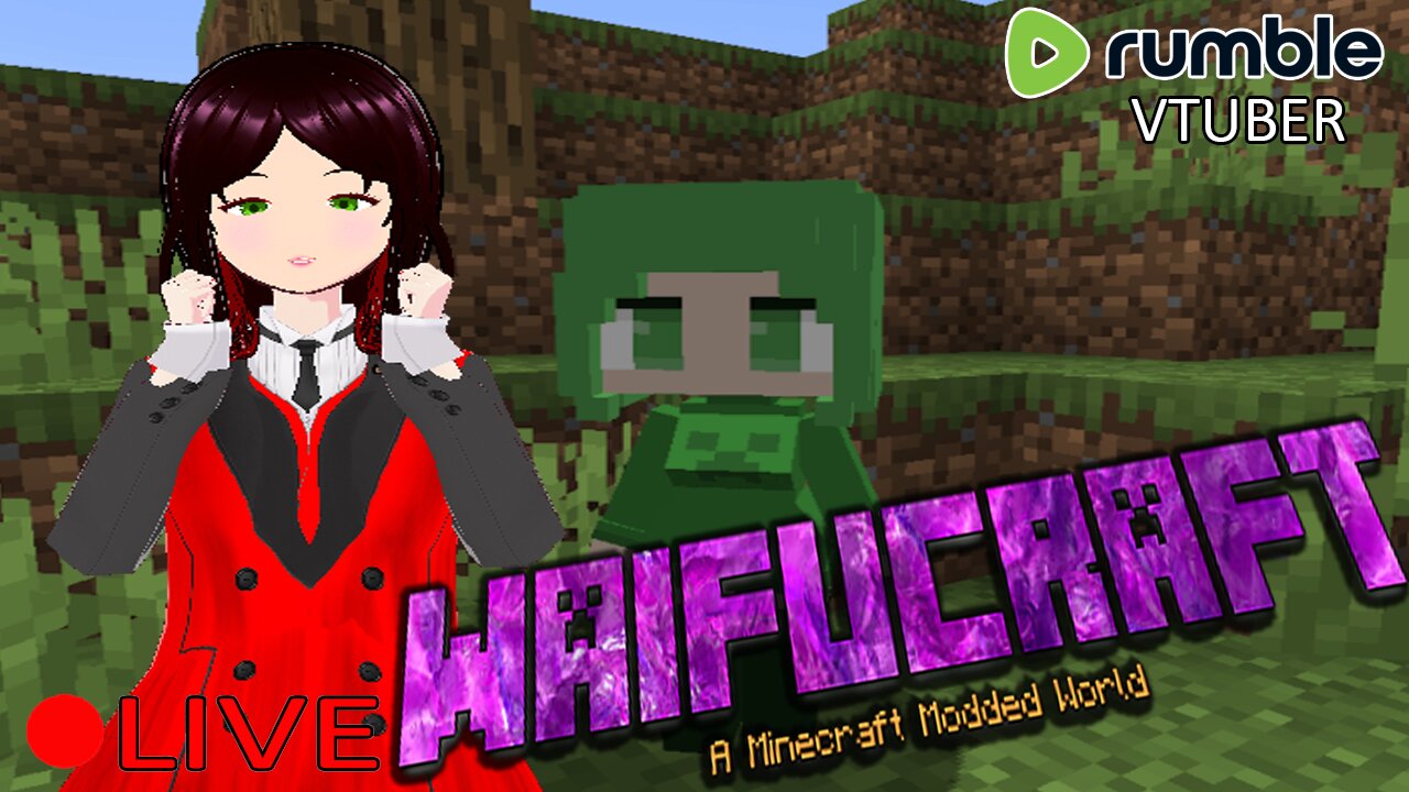 (VTUBER) - CHICKEN JOCKEY - Waifucraft #2 - Modded Minecraft- RUMBLE