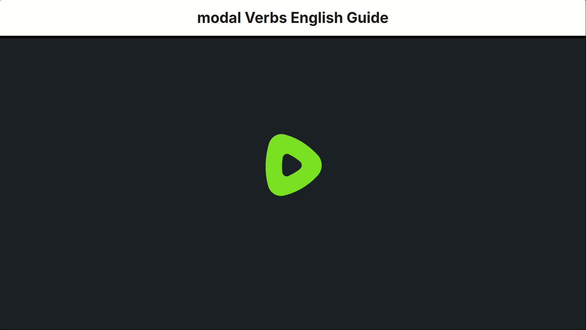 Complete Guide to English Modal Verbs - English Grammar Lesson