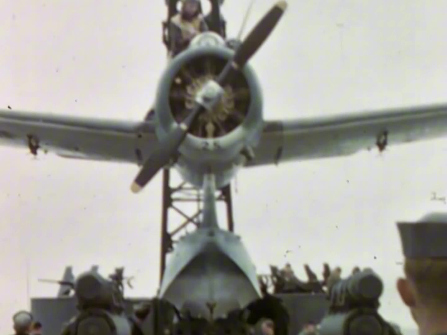 Vought OS2U Kingfisher launch and recovery operations from USS ...