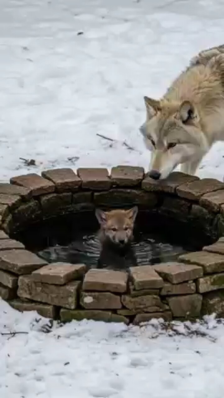 Drowning_Wolf_Cub_Gets_Rescued!_#AnimalRescue_#WildlifeHelp_#SaveTheAnimals
