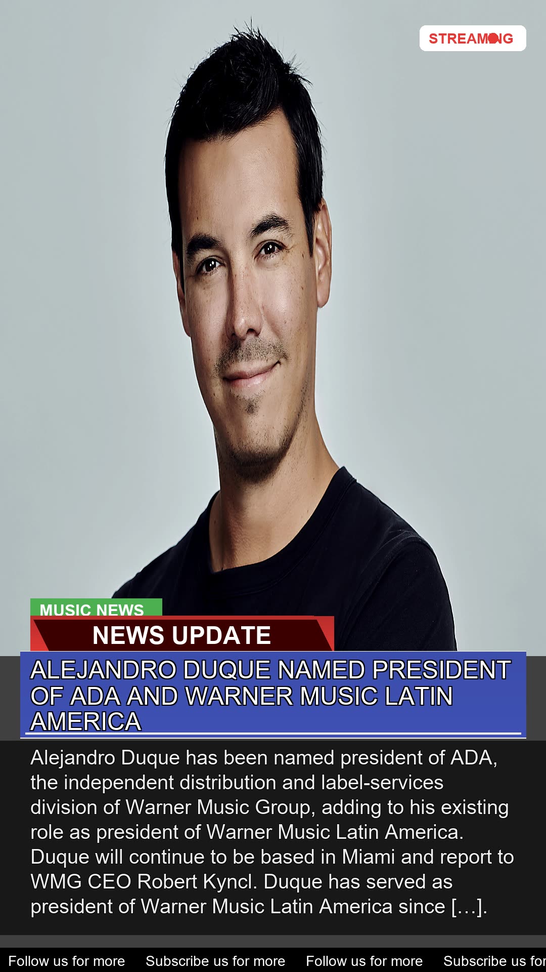 Alejandro Duque Named President of Ada and Warner