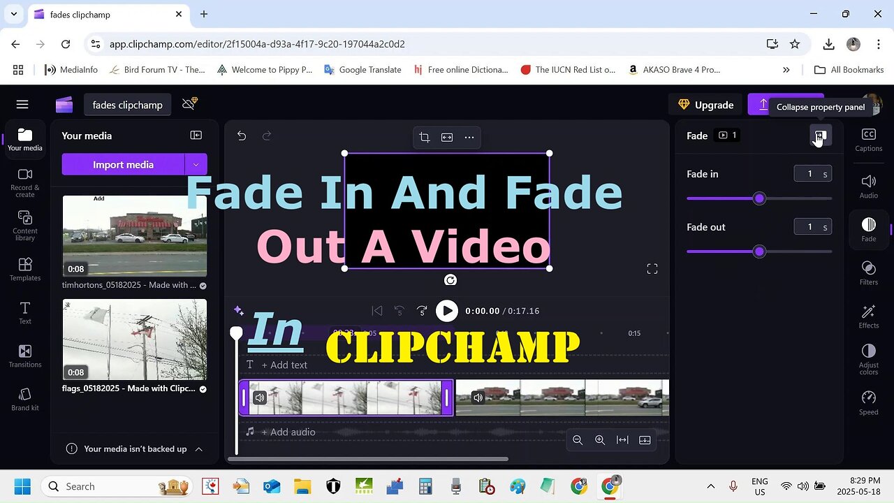 Add A Fade In And Fade Out In Clipchamp