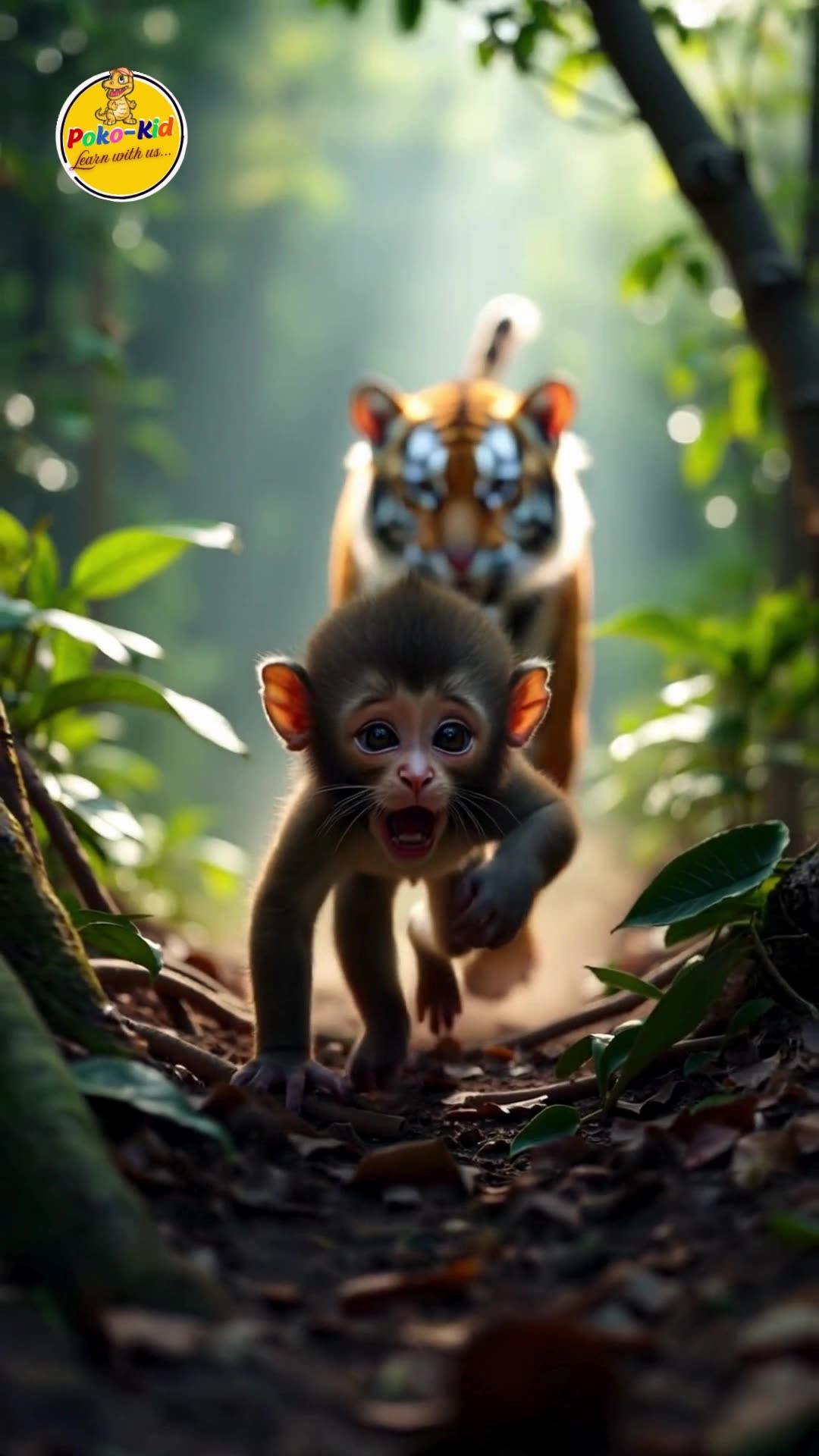 Flight for Survival A Baby Monkey's Desperate Escape in the Jungle #tiger