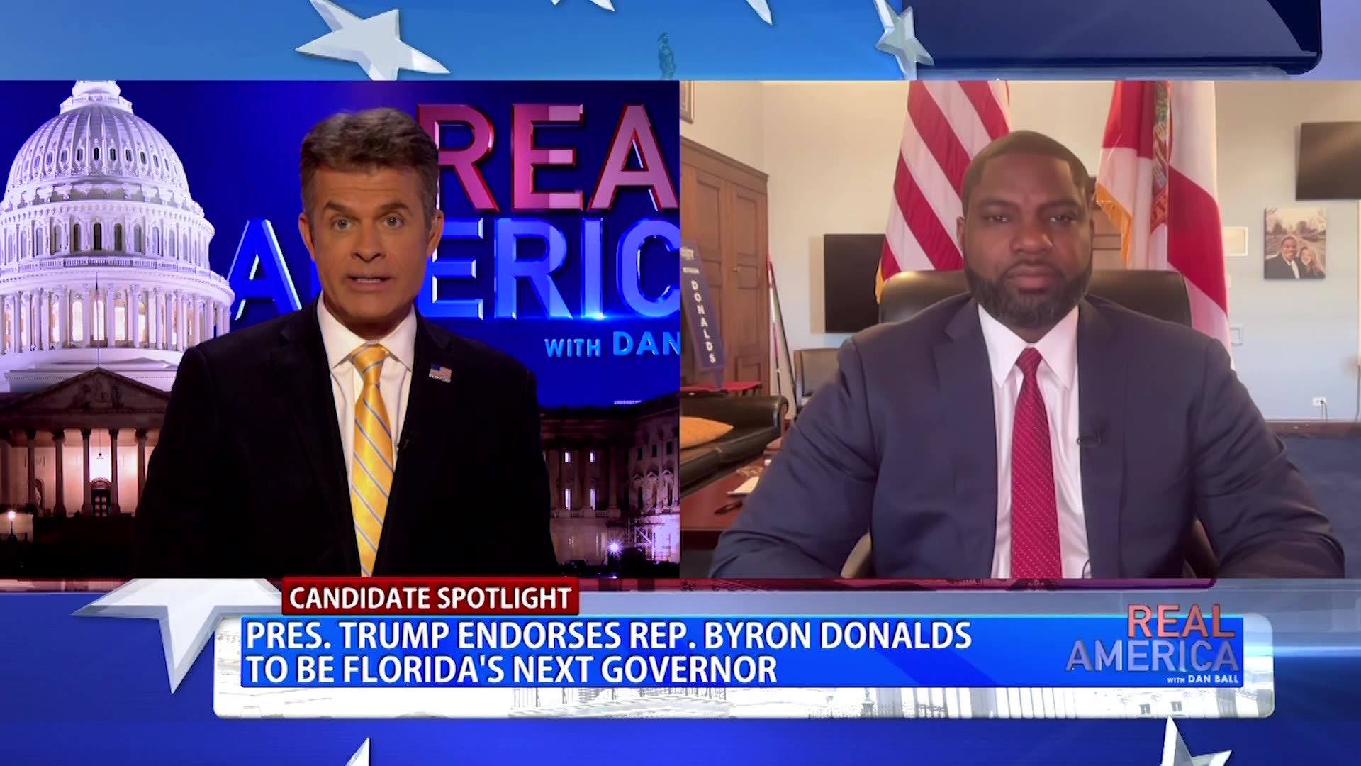 REAL AMERICA -- Dan Ball W/ Rep. Byron Donalds, Byron Kicks Off FL Gov ...