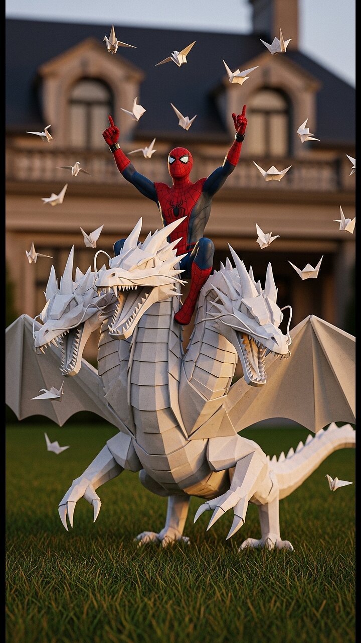 Spider-Man's Epic Origami Dragon vs Joker, Captain America & Venom ...