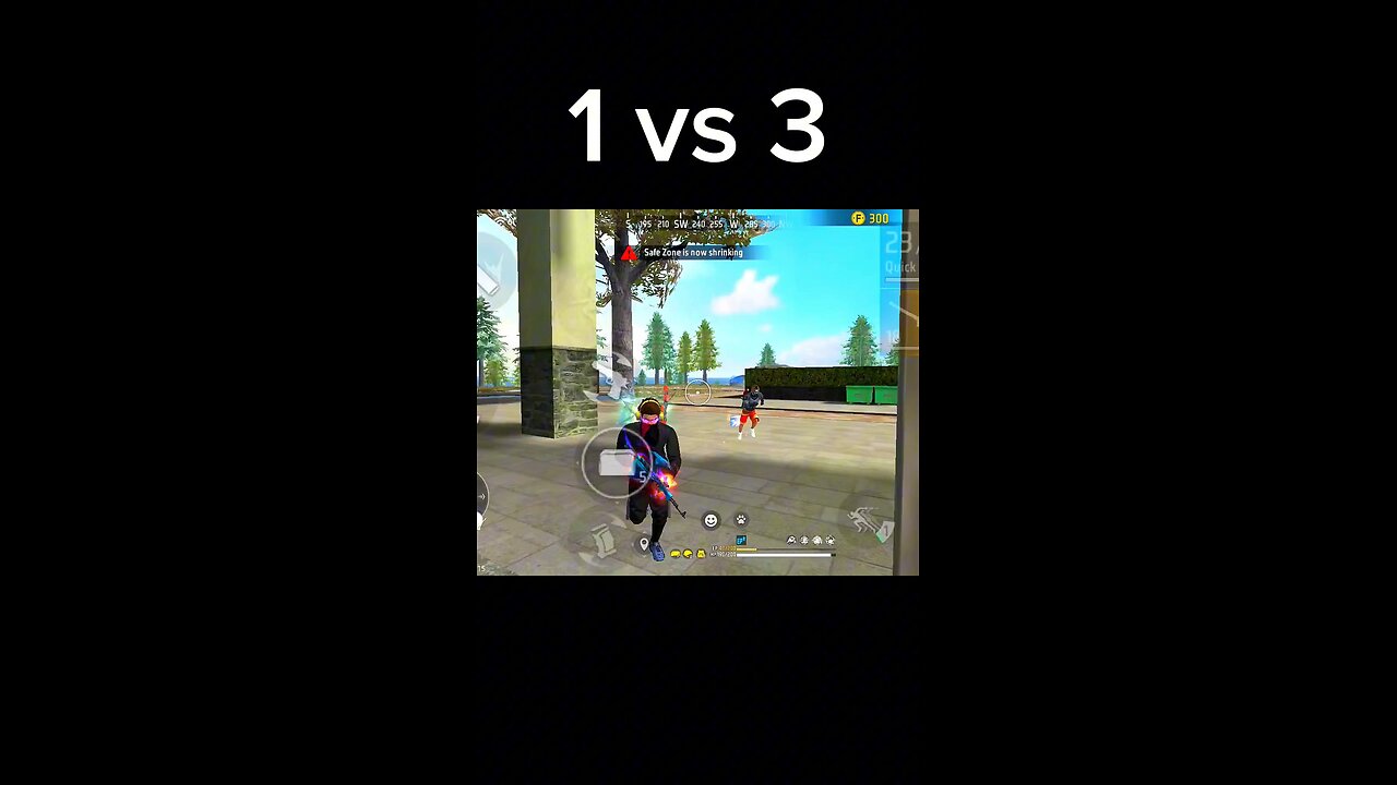 1 vs 3 Situation in Free Fire Max
