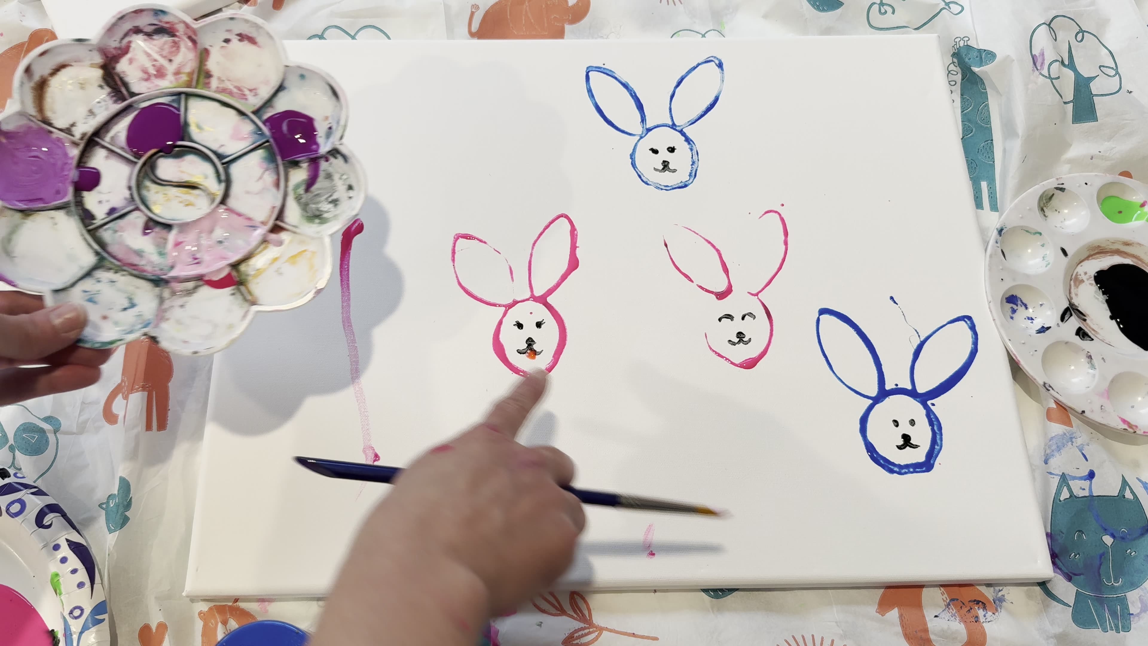 Easter Bunnies Painting! 🐰 🖼️