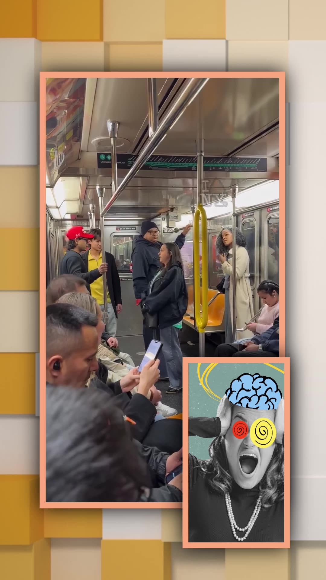 Woman Trips Trying to Snatch MAGA Hat in NYC Subway