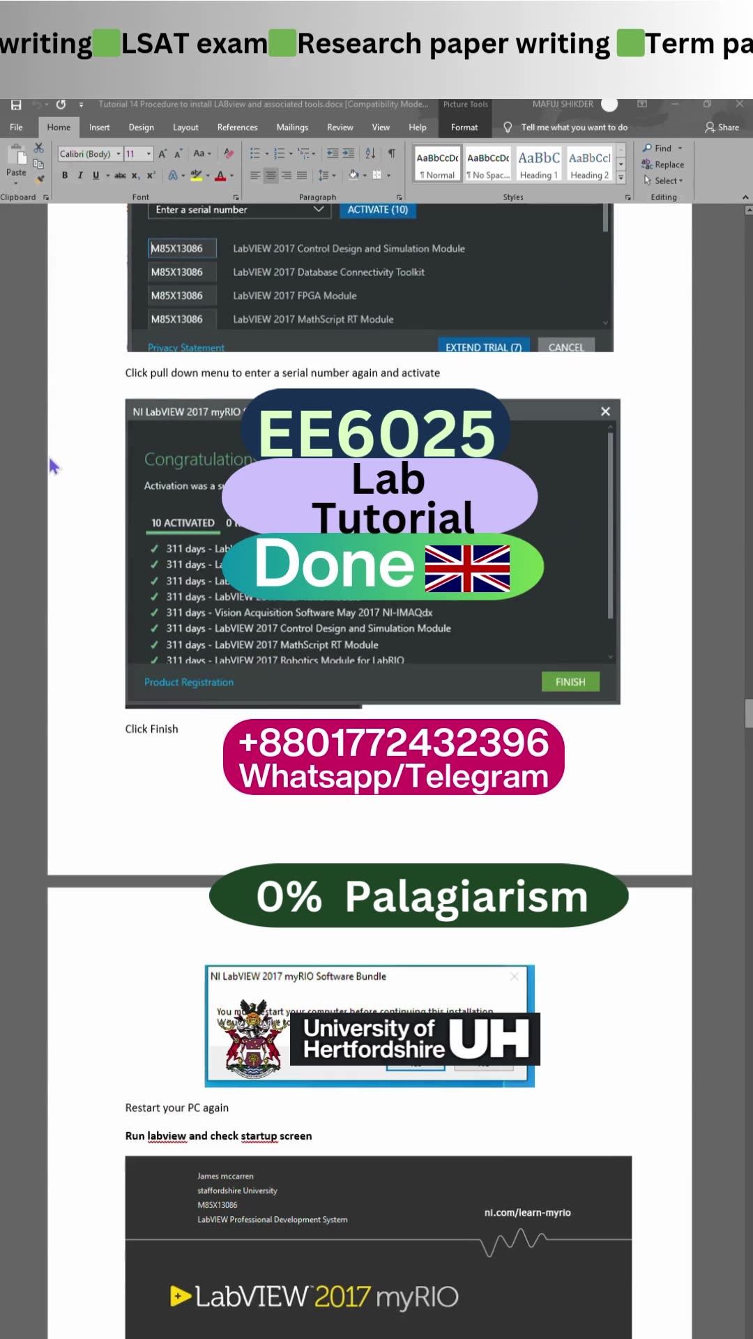 Student Work (Lab Guide)| EE6025 | Installing LabVIEW & Vision Add-ons ...