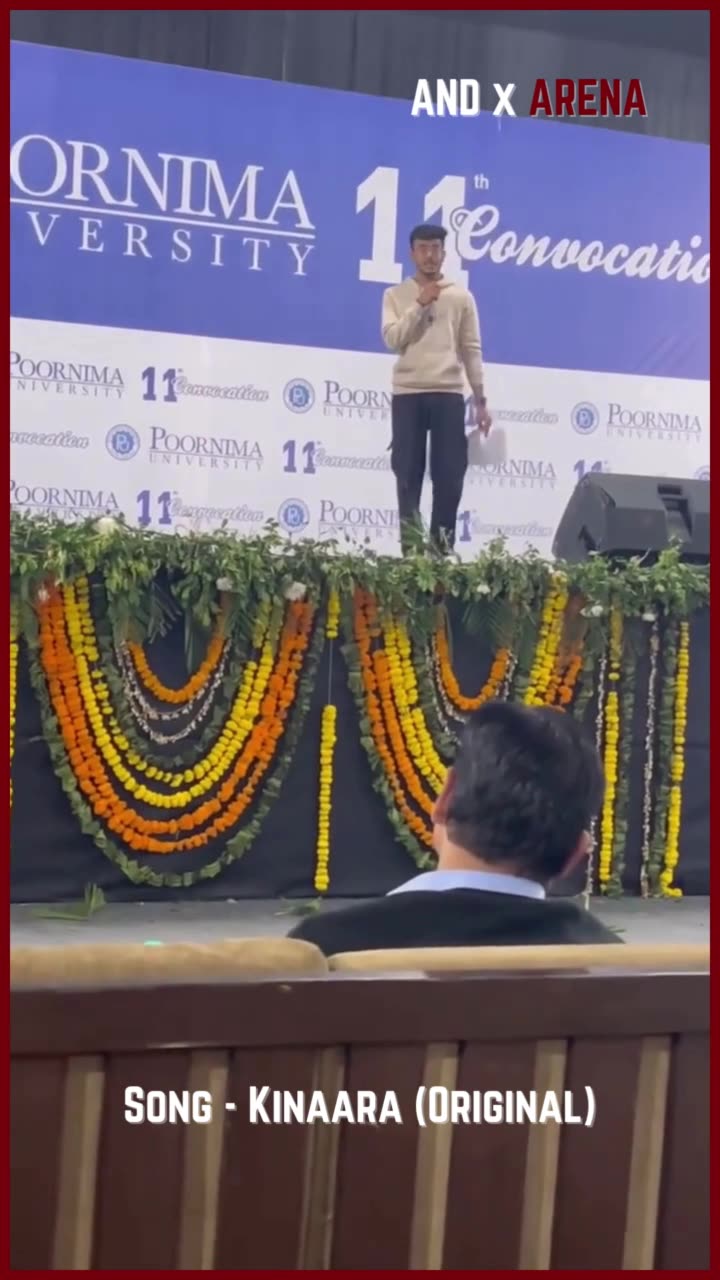 Garvit Performs “Kinaara” Original at Poornima University Convocation