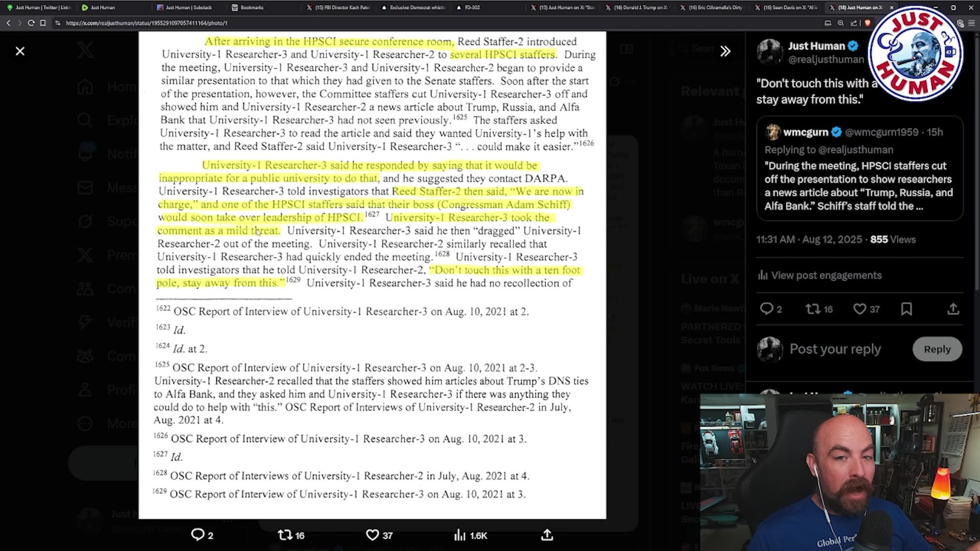Just Human #332: FBI Memos Reveal Scheme By Schiff And HPSCI to "Topple ...