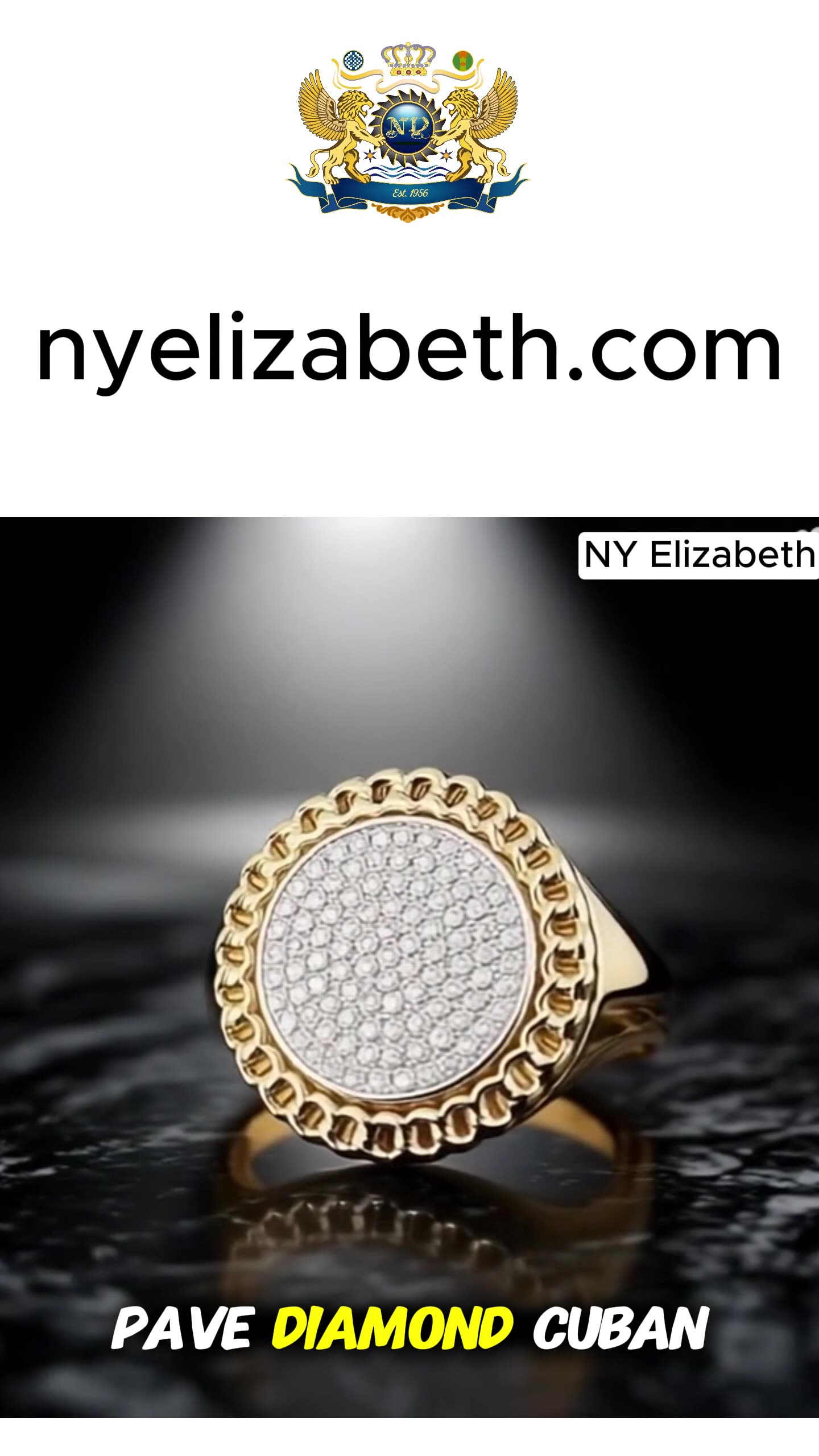 Round Pavé Diamond Cuban Chain Link Halo Signet Ring – Bold & Refined