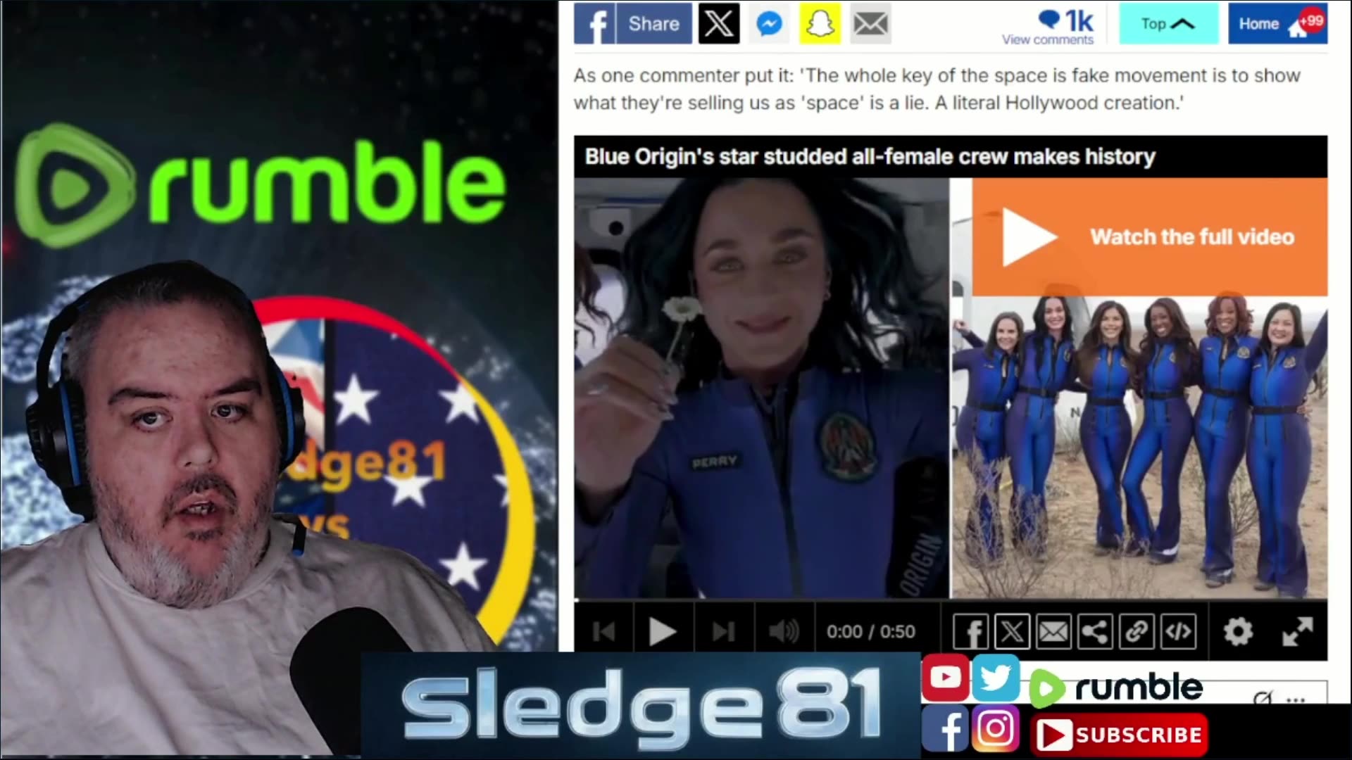 Blue origin Conspiracies women can fly space ships