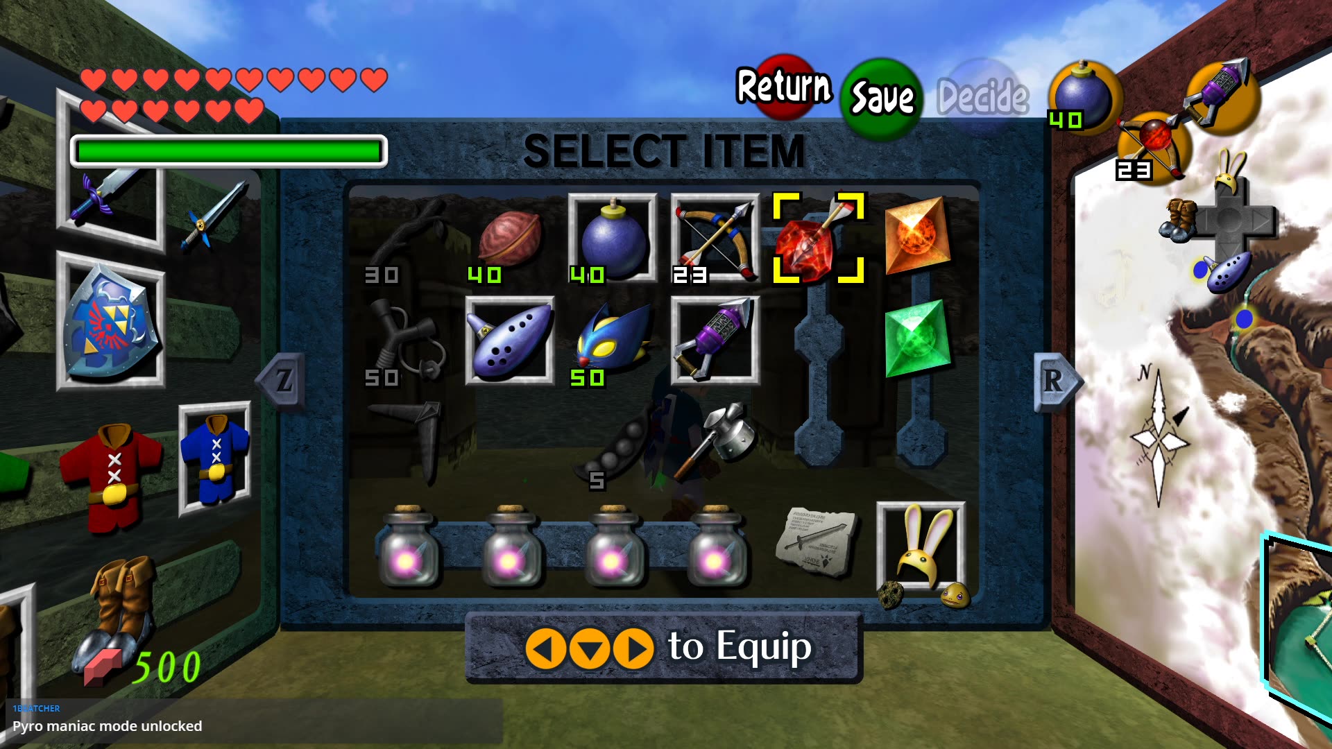 Zelda Ocarina of Time - Fire arrows