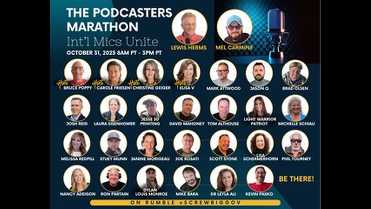 PODCASTERS MARATHON - International Mic's Unite Live 10/31 8am pacific ...