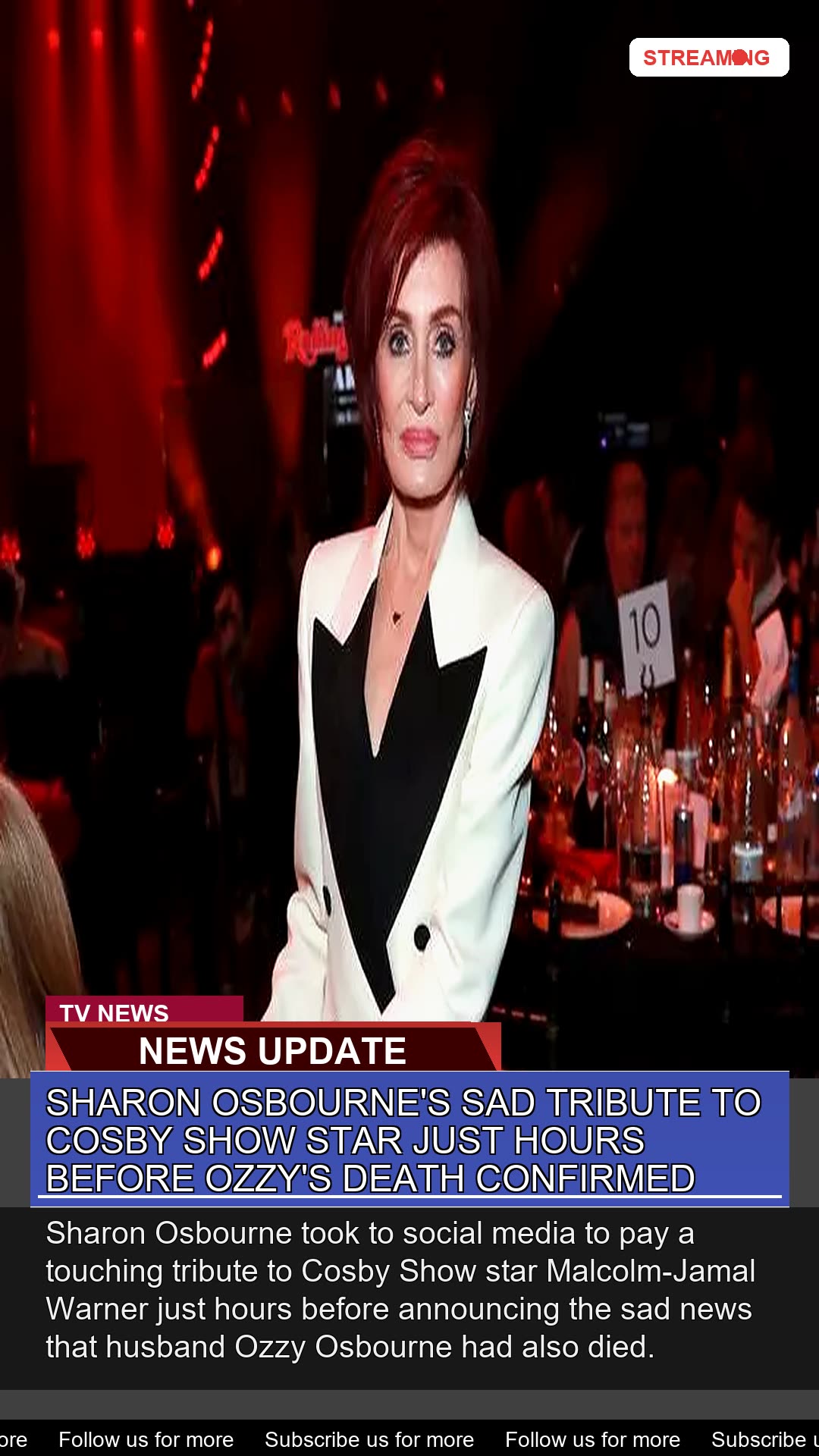 Sharon Osbournes Sad Tribute to Cosby Show Star J