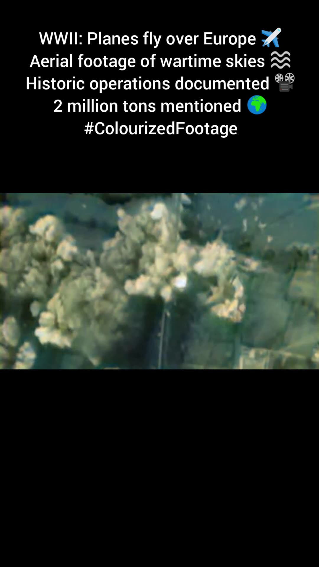 WWII Planes fly over Europe ️ Aerial footage of wartime skies 🌫️ # ...