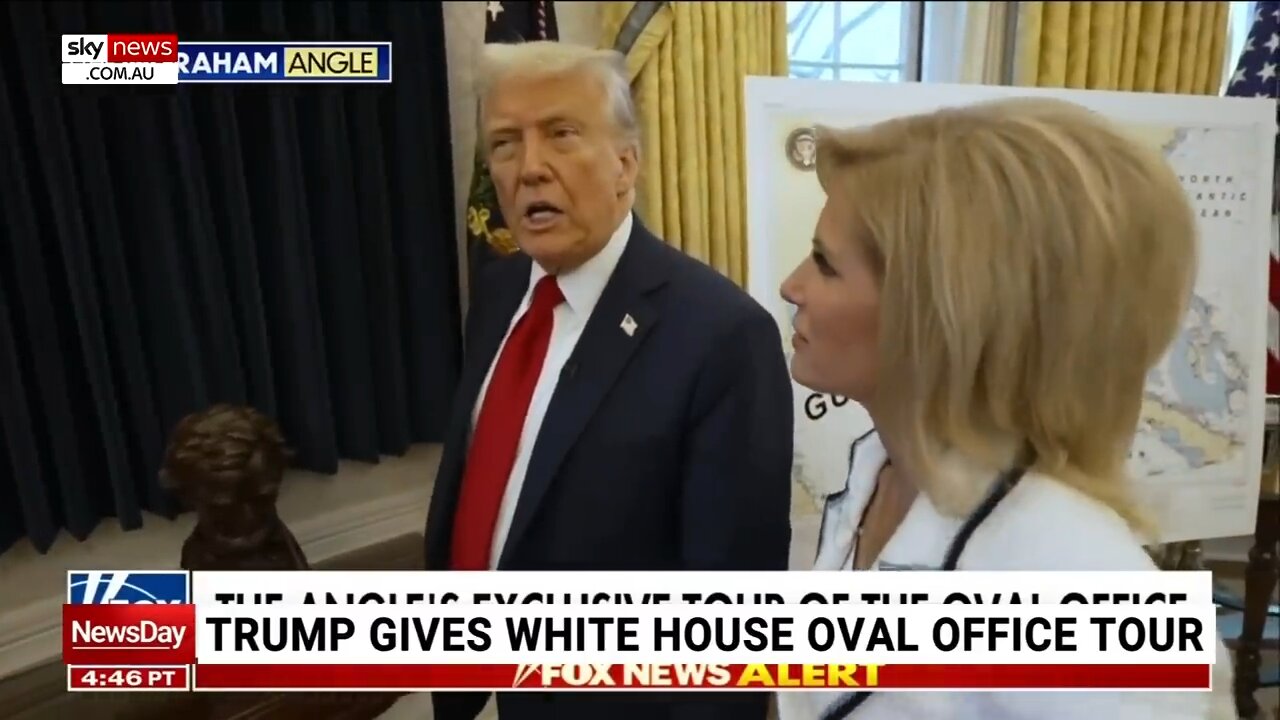 Donald trump gives rare tour of the Oval Office during FOXNEWS interview
