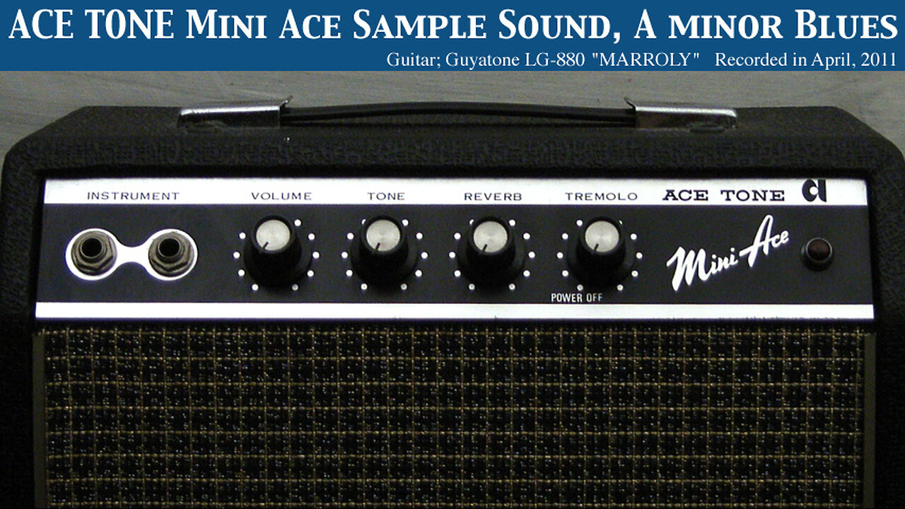 1970s Japanese guitar amp, ACE TONE "Mini Ace" Sample Sound, A minor Blues